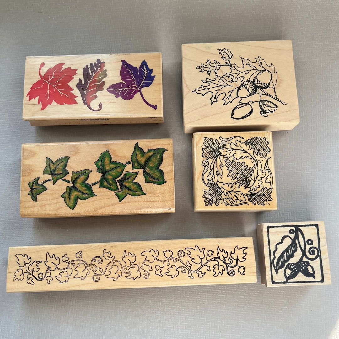 Vintage Rubber Stamp Leaves Fall Autumn Wood Mounted Stamps - Etsy