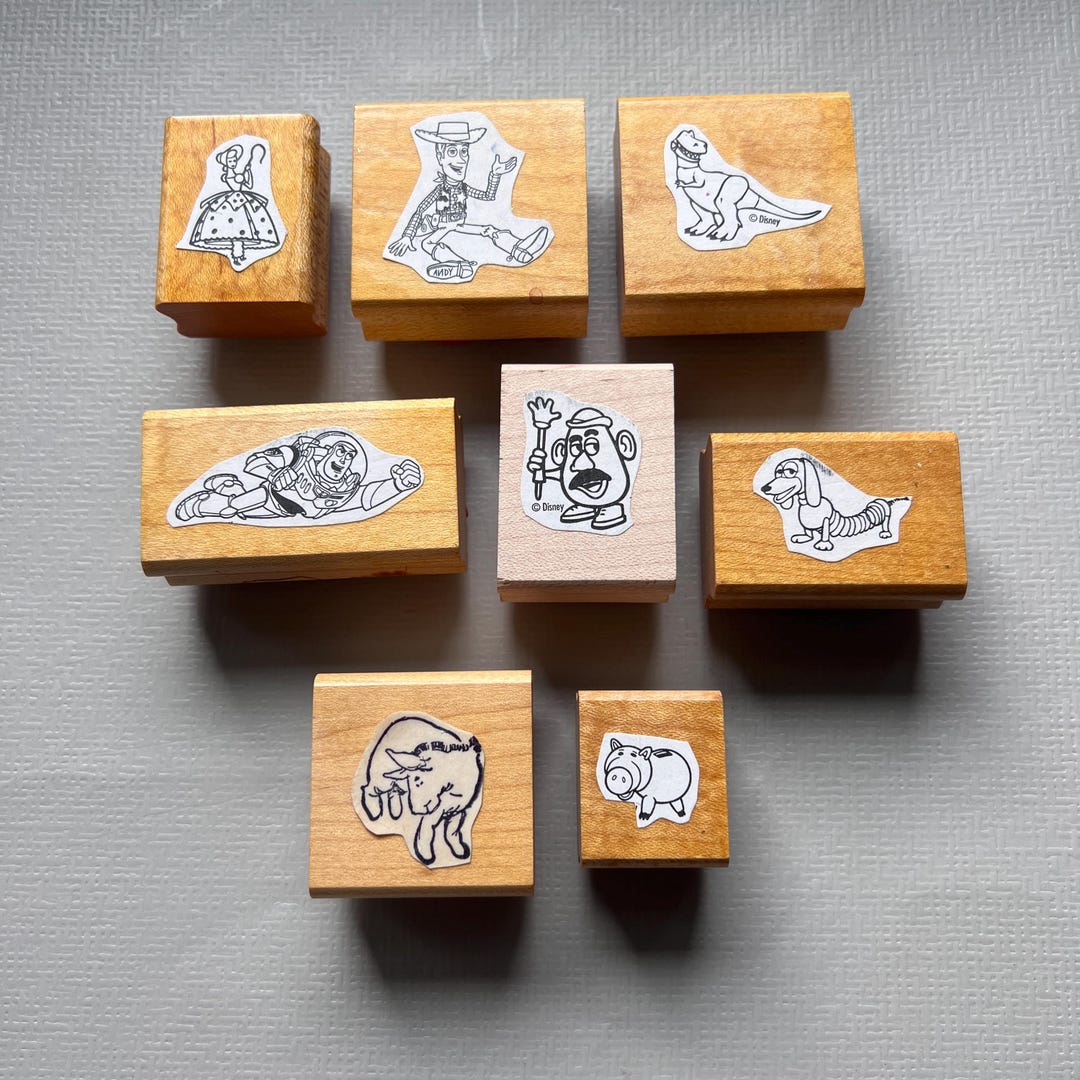 Vintage Rubber Stamp Toy Story Character Set Wood Mounted Stamps - Etsy