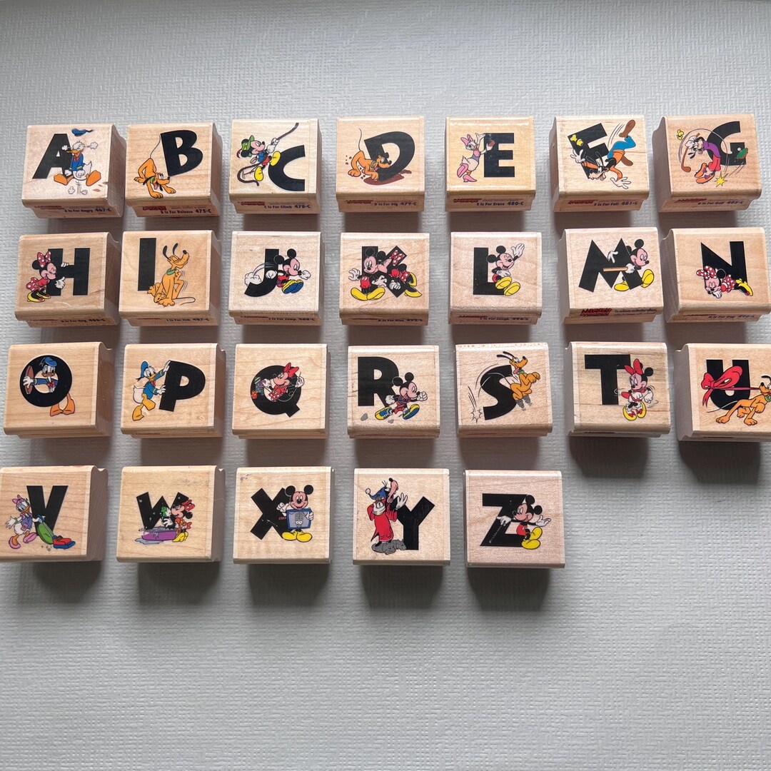 Vintage Disney Alphabet Character Mickey, Minnie, Pluto, Daffy Duck ...