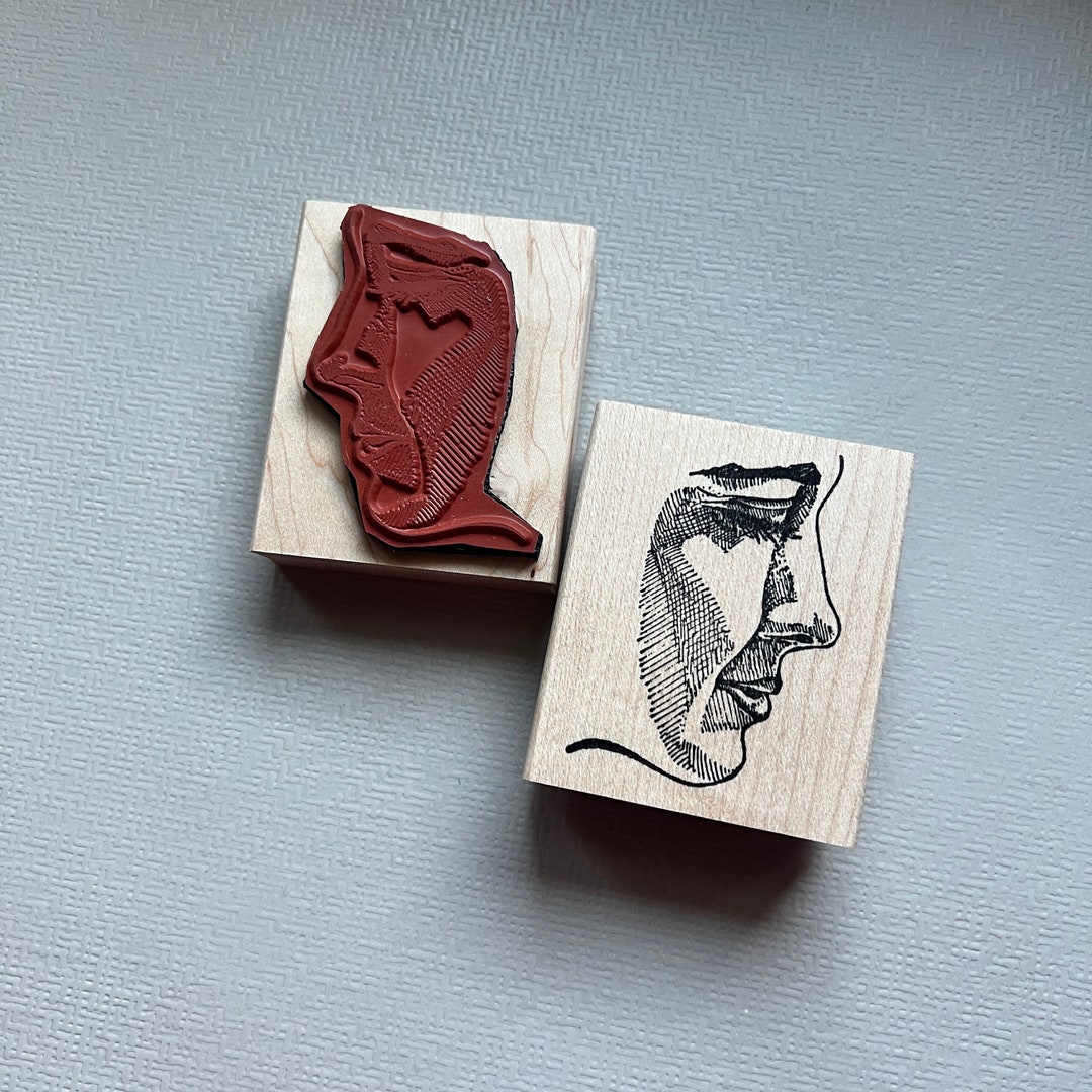 Side View Face Rubber Stamp Wood Mounted Stamp - Etsy