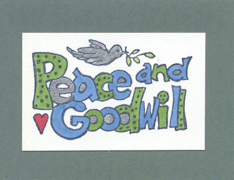 Peace and Goodwill Rubber Stamp | Etsy