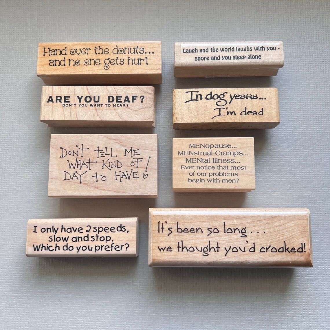 Rubber Stamp Pick Your Funny Word Saying or Phrase Wood Mounted Stamps ...