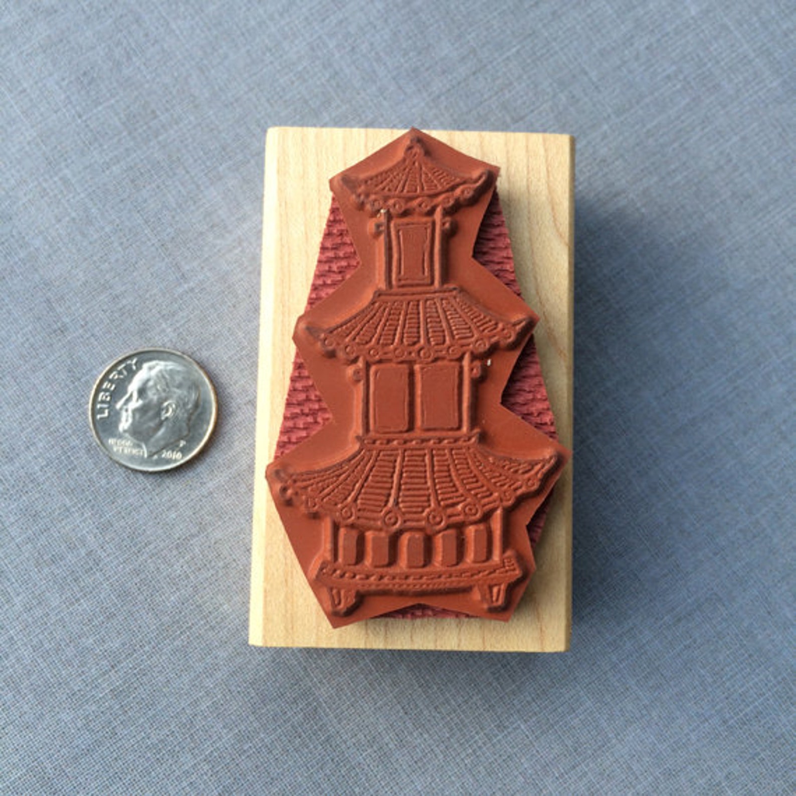 Asian Pagoda Panel Rubber Stamp - Etsy