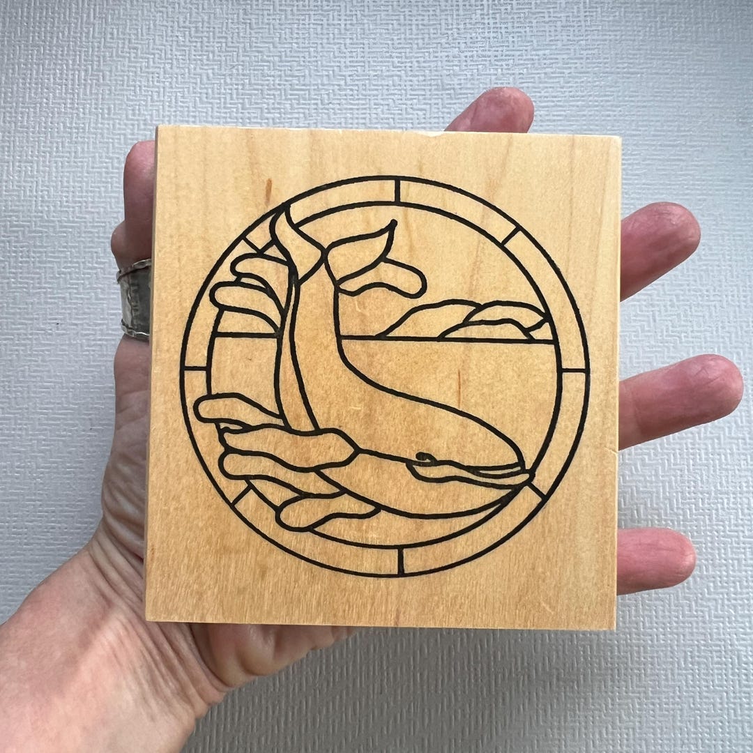 Whale Rubber Stamp Celebrate Earth Whales Mosaic Circle Rubber Stamp ...