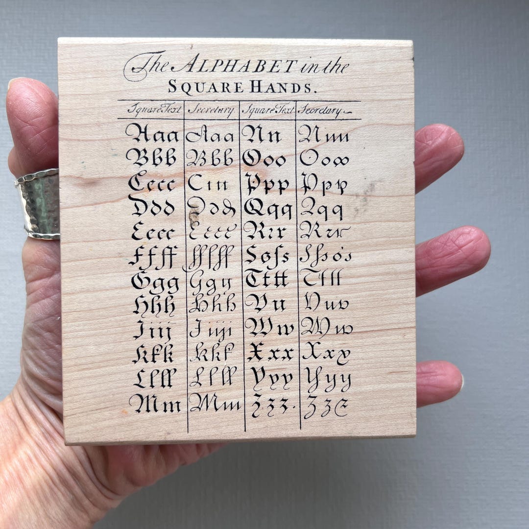 Vintage Stamp in the Hand Alphabet Chart Large Rubber Stamp - Etsy
