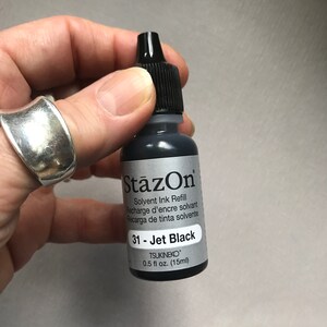 Stazon Ink Pad Jet Black or Jet Black Reinker or Stamp Pad and Reinker ...