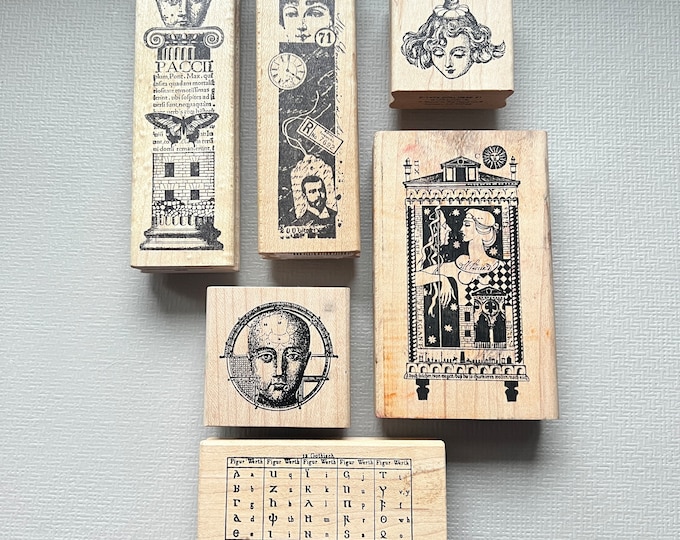 Vintage Rare Collage Art Rubber Stamps From Stamp in the Hand and Acey ...