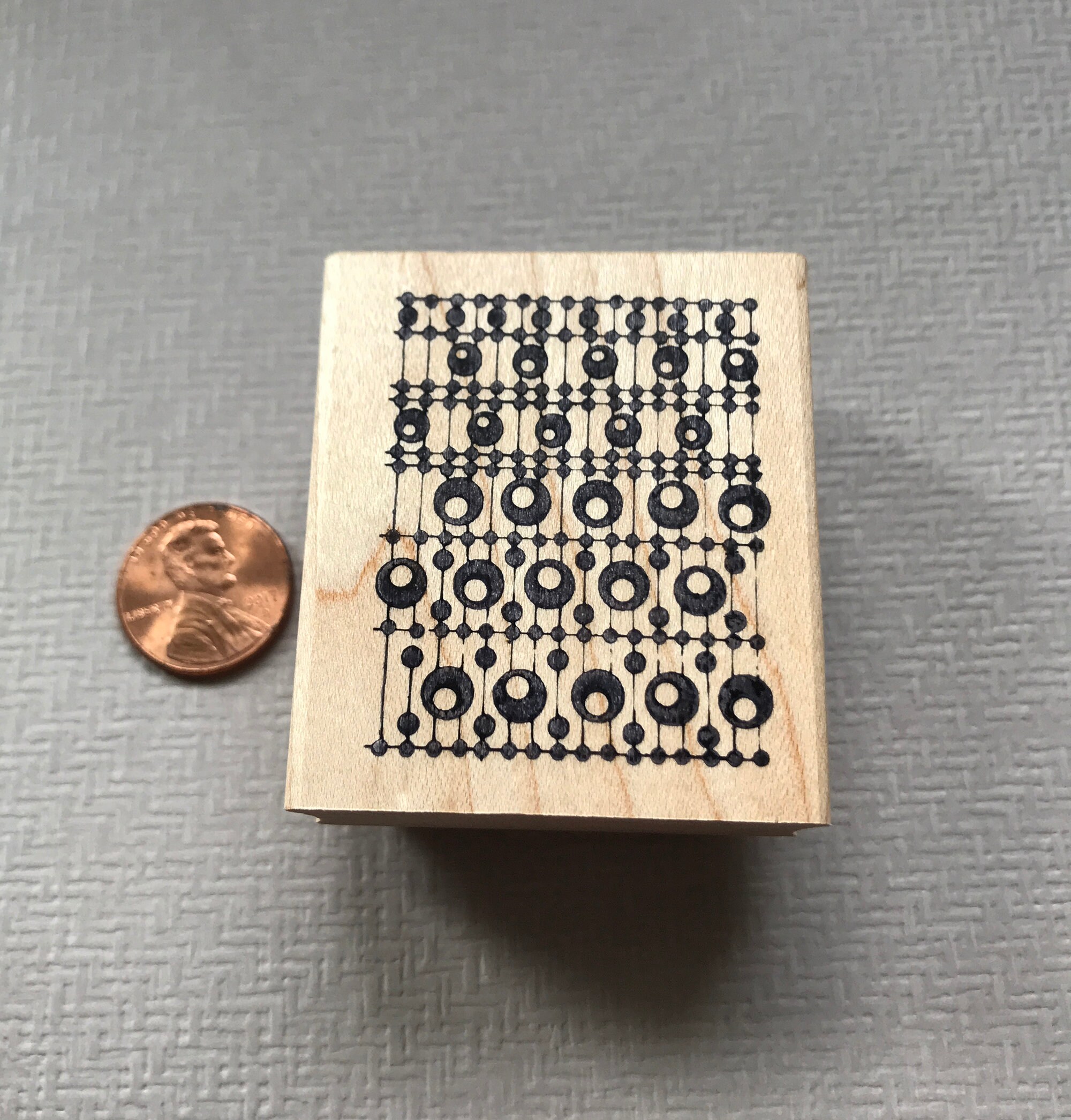 Circle Pattern Wood Mounted Rubber Stamp | Etsy