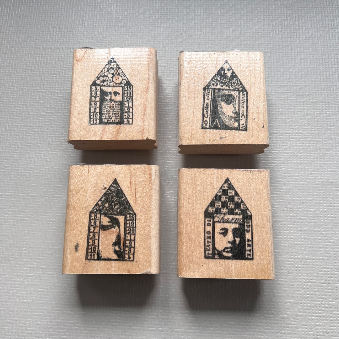 Vintage Extremely Rare Zetti Art Collage House Artist Rubber Stamps by ...