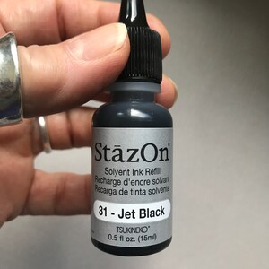 Stazon Ink Pad Jet Black or Jet Black Reinker or Stamp Pad and Reinker ...