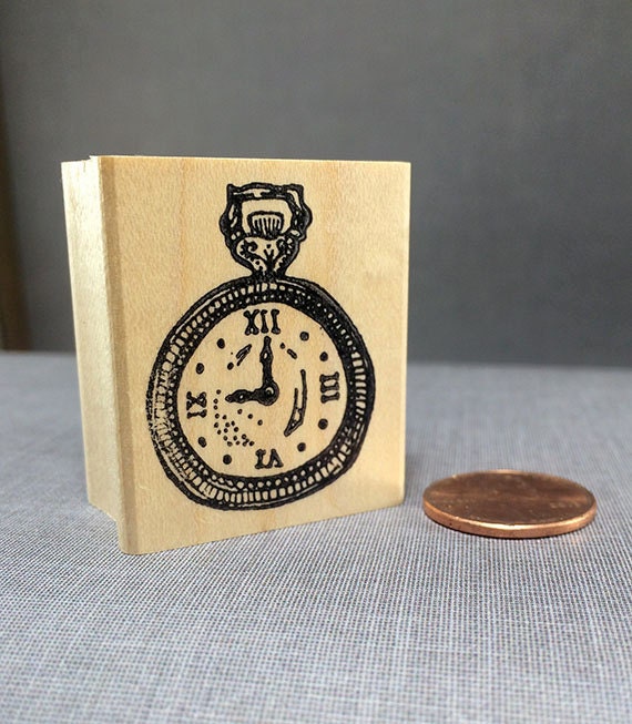 Pocket Watch Rubber Stamp - Etsy