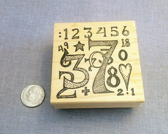Numbers Rubber Stamp | Etsy