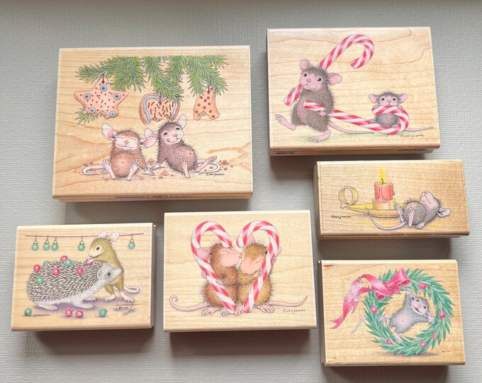 Vintage Retired House Mouse Christmas Rubber Stamps From Stampabilities ...