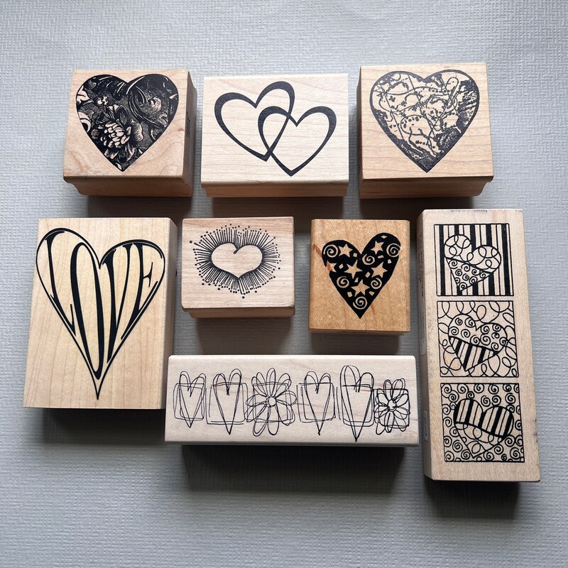 Heart Rubber Stamp - Etsy