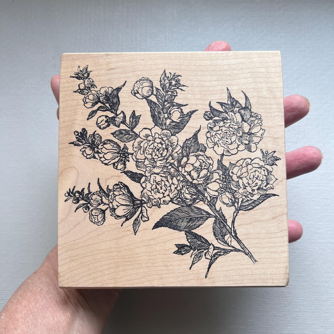 Vintage Rubber Stamp Roses Flower From Magenta Company - Etsy