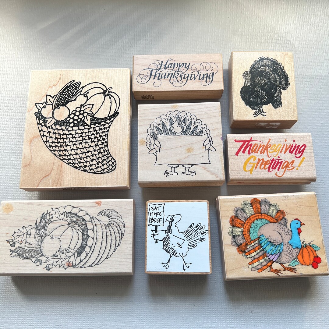 Vintage Fall Autumn Thanksgiving Cornucopia, Turkey, Pumpkin Wood ...