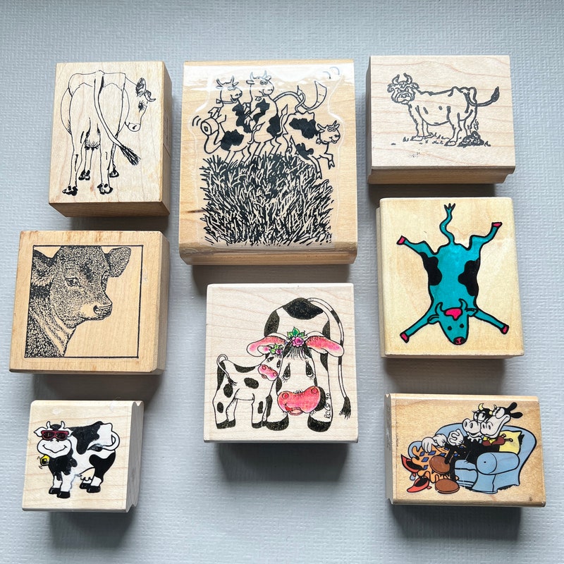 Cow Rubber Stamp - Etsy