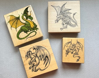Dragon Rubber Stamp - Etsy