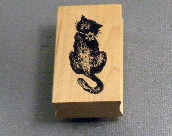 Cat Rubber Stamp | Etsy