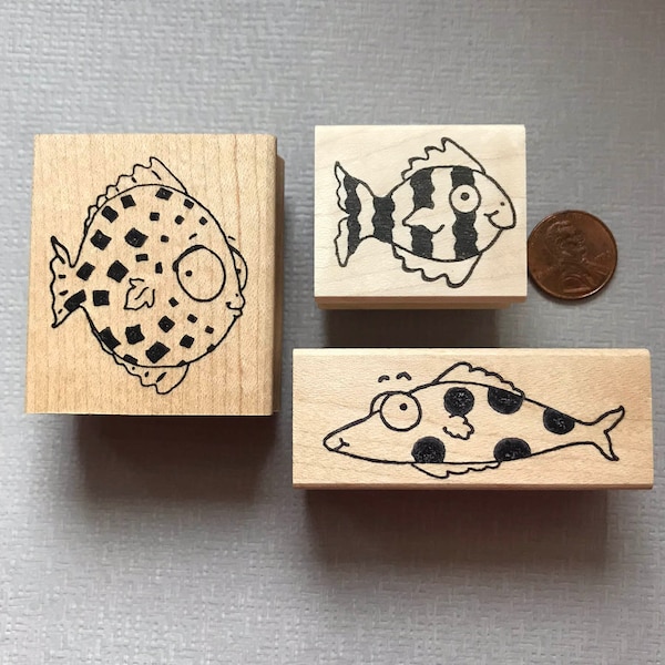Fish Rubber Stamp - Etsy