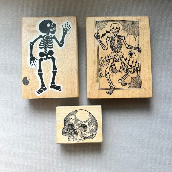 Skull Rubber Stamp - Etsy