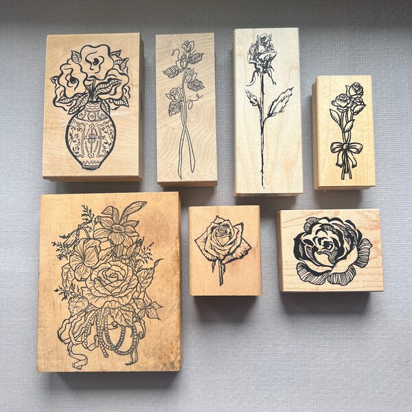 Rose Stamp - Etsy