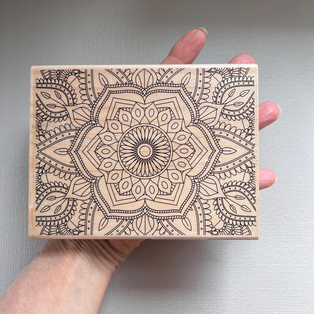 Vintage Rubber Stamp Mandala Pattern Background Stamp Wood Mounted ...