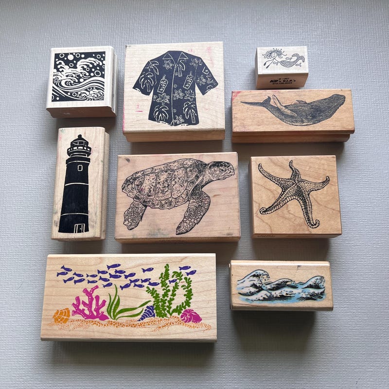 Beach Rubber Stamp - Etsy