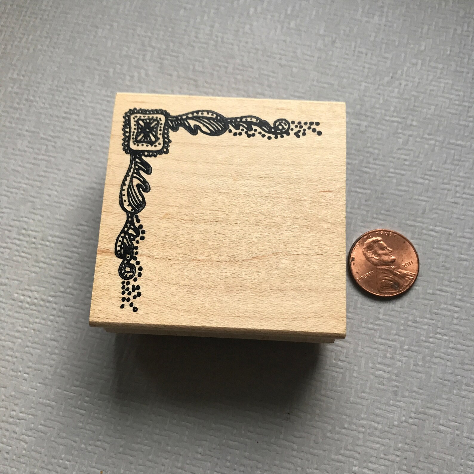 Decorative Corner Border Rubber Stamp | Etsy