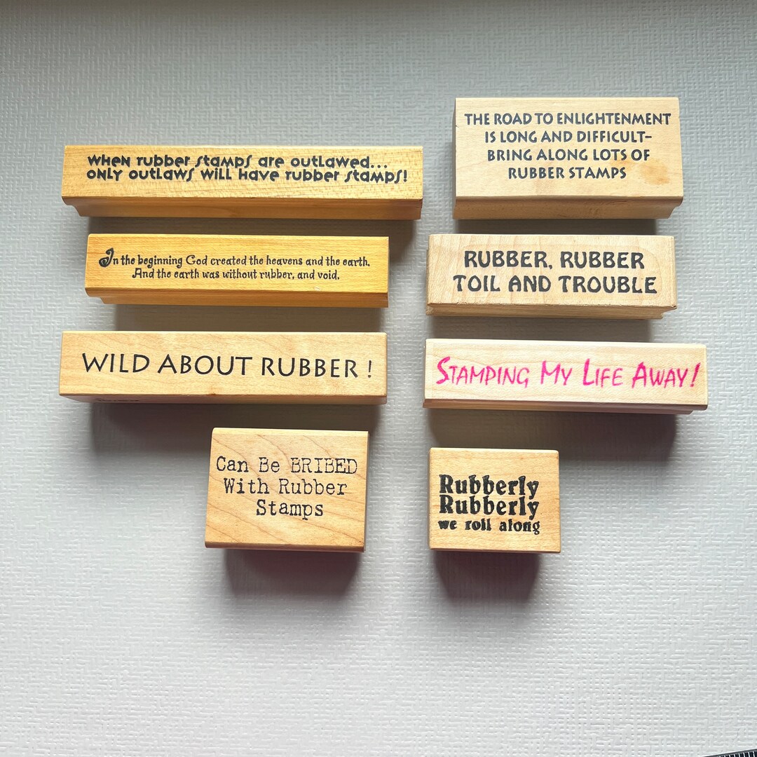 Vintage Rubber Stamp Crazy About Rubber Stamping Sayings Wood Mounted ...