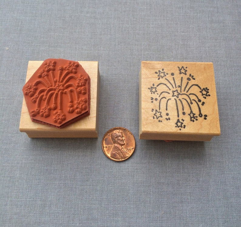Fireworks Rubber Stamp - Etsy