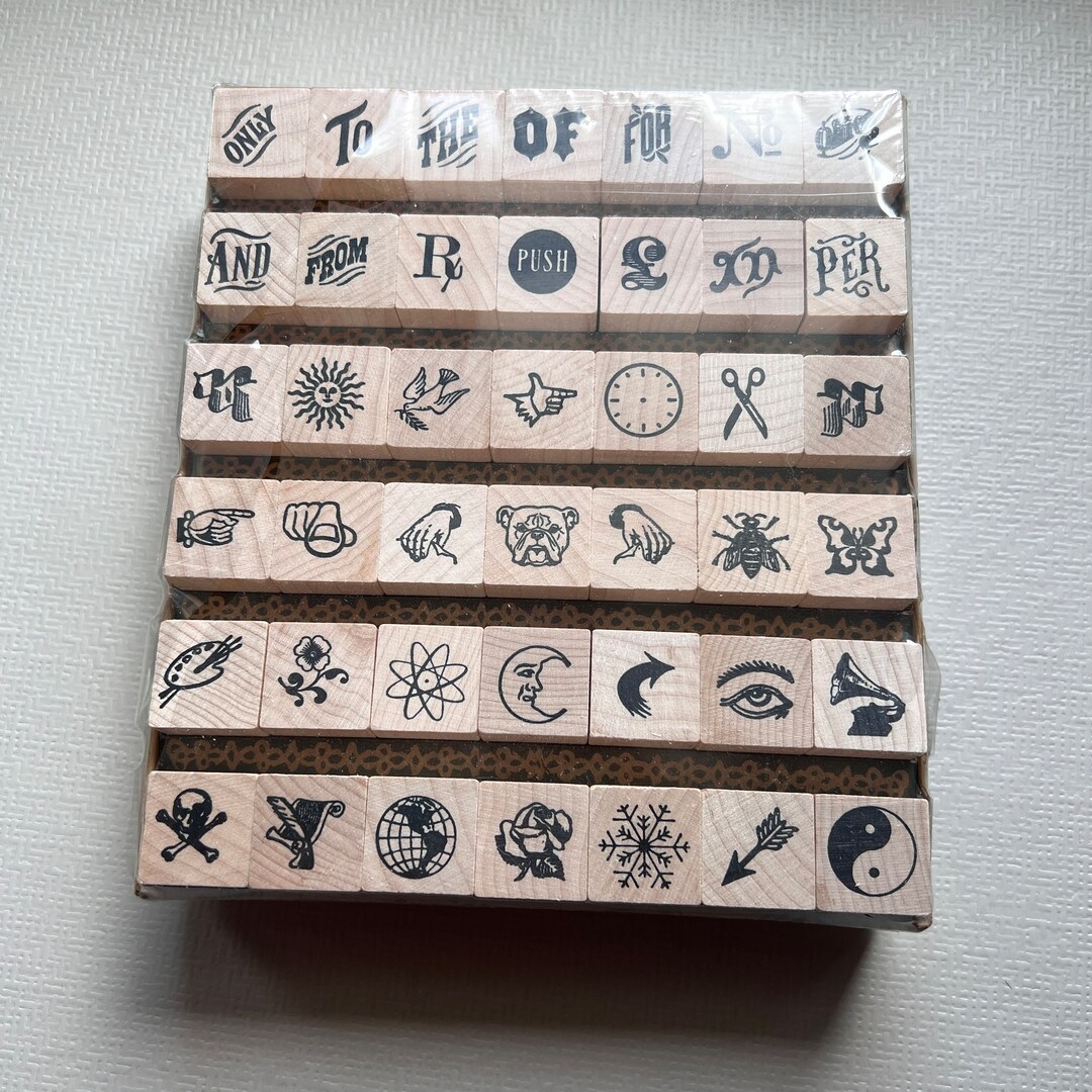 Vintage Signs and Symbols Stamp Set Unopened Wood Mounted From Ivory ...