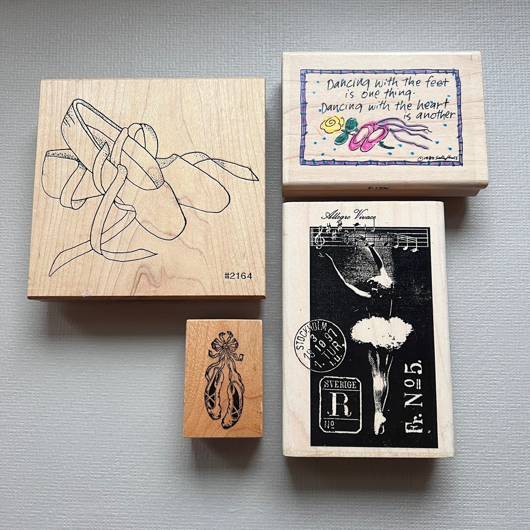 Vintage Rubber Stamp Ballerina Dancer Wood Mounted Stamps - Etsy