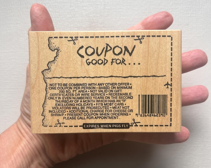 Rubber Stamp Vintage Coupon Certificate Wood Mounted Stamp From Pink ...