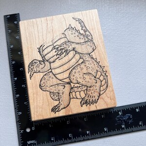 Vintage Rubber Stamp Rare Monster Godzilla Two Heads One Body Stamp Set ...