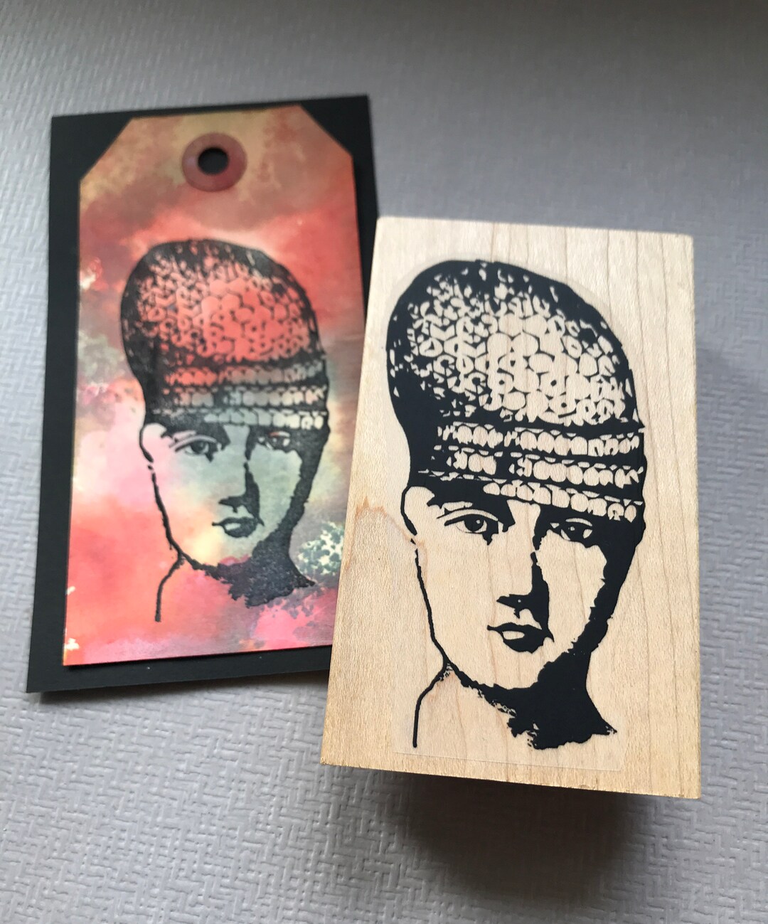 Rubber Stamp Man in the Hat Art Doll Rubberstamp Collage - Etsy