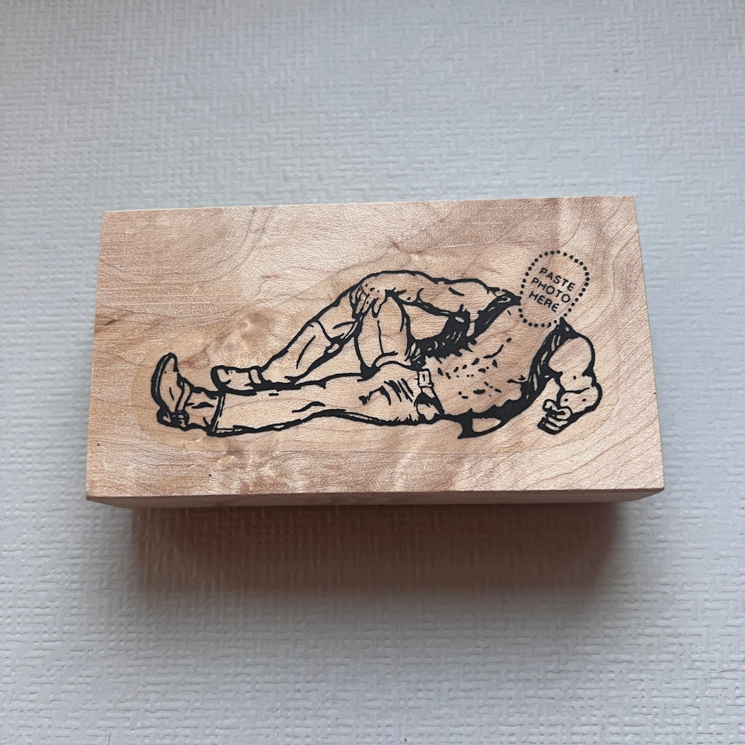 Rubber Stamp Place Photo Here Male Retired Vintage Faceless Man Rubber ...