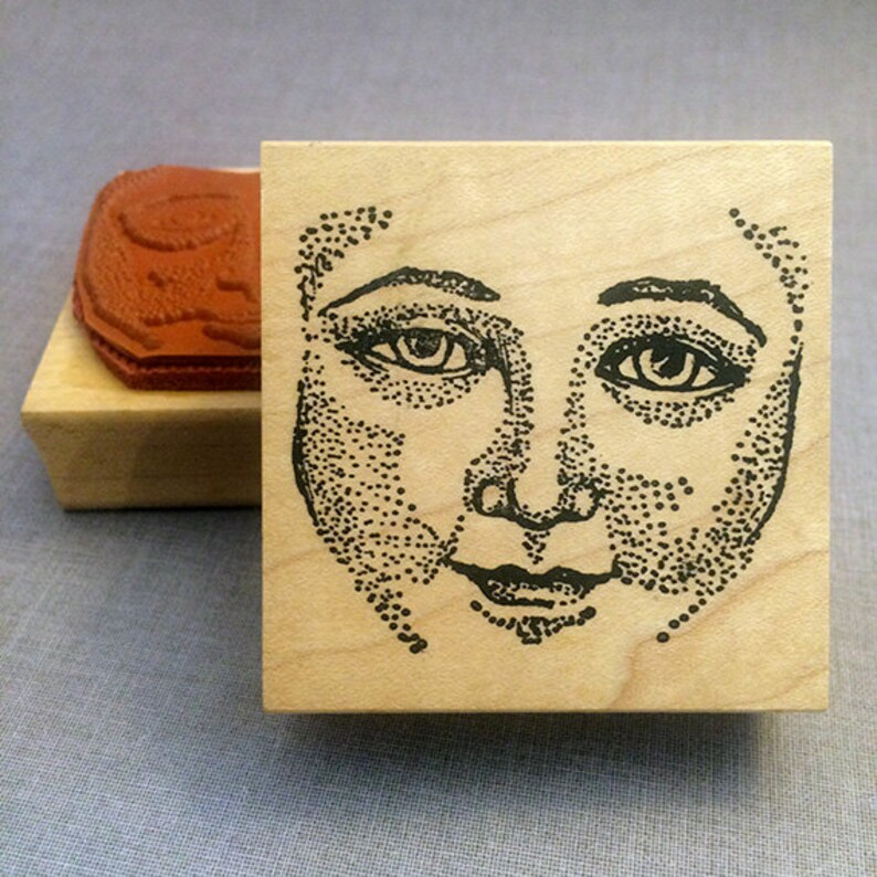 Lady Face Rubber Stamp - Etsy