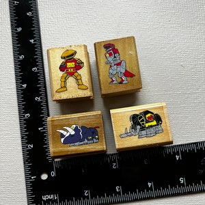 Rubber Stamp Retired Vintage 11 Power Rangers Superhero Wood Mounted ...