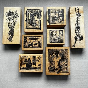 Vintage Rare Acey Deucy Collage Wood Mounted Rubber Stamps - Etsy