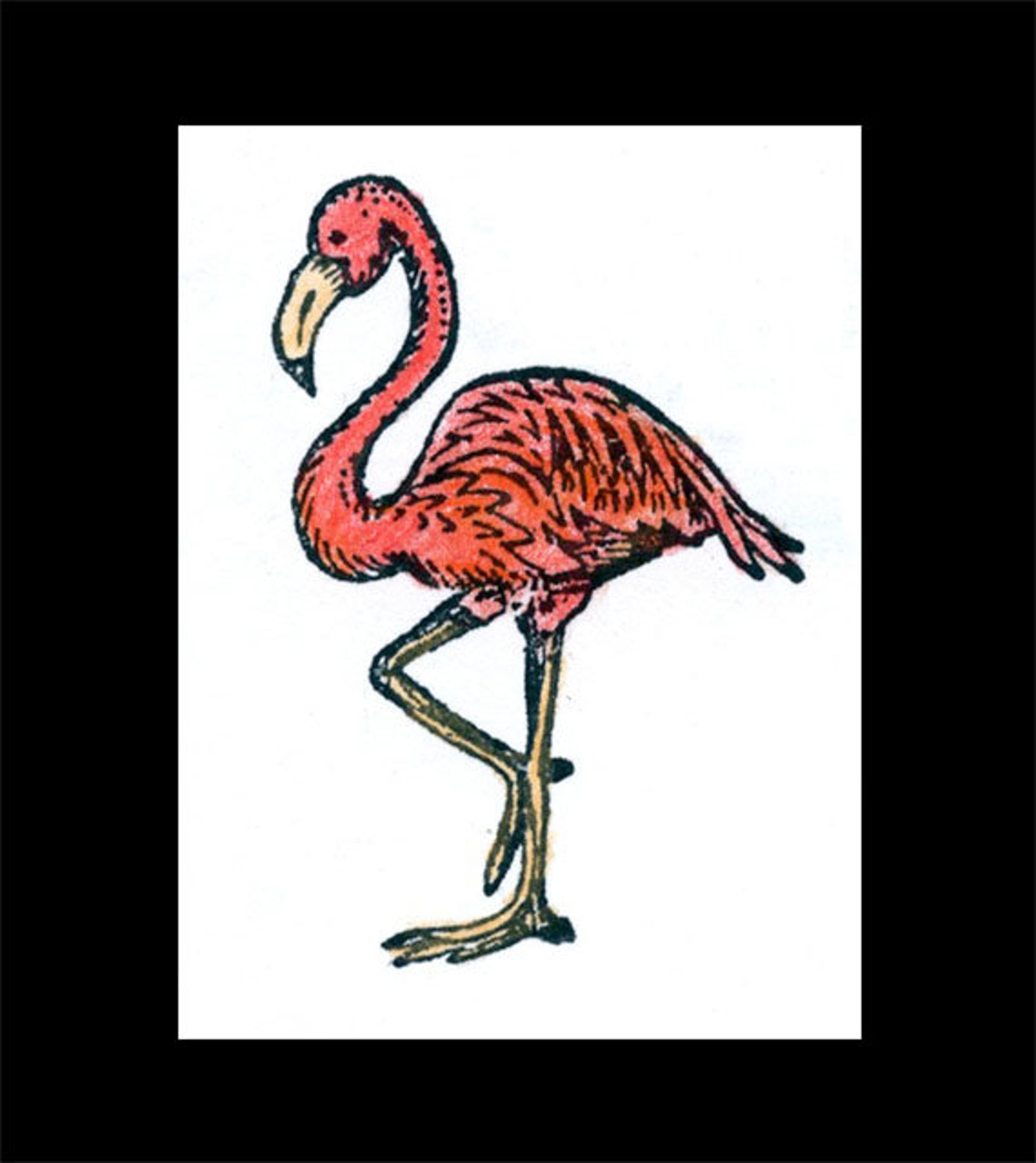 Rubber Stamp Flamingo - Etsy