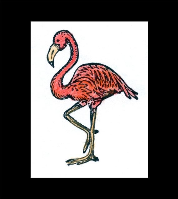 Rubber Stamp Flamingo - Etsy