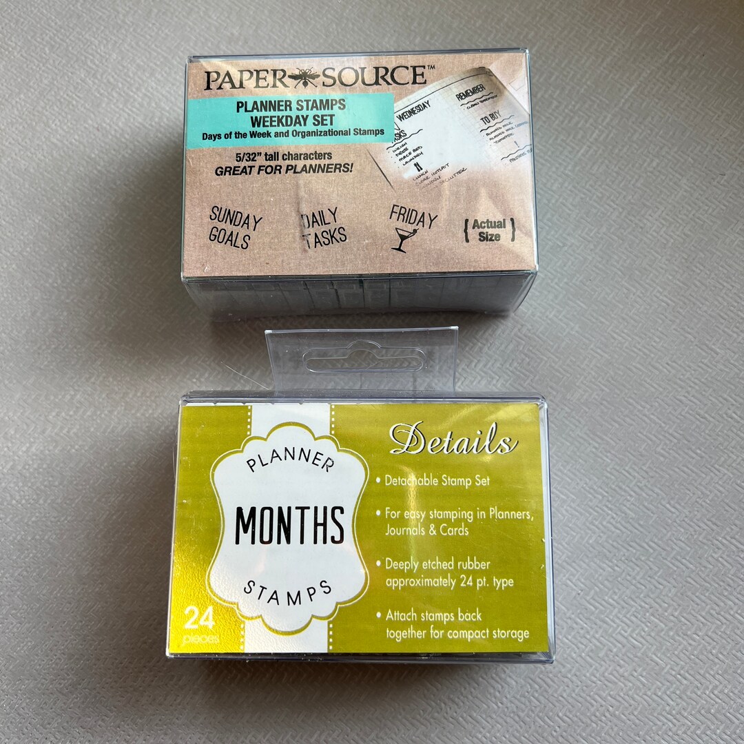 Months or Weekly Tasks Detachable Planner Journal Rubber Stamp Sets - Etsy