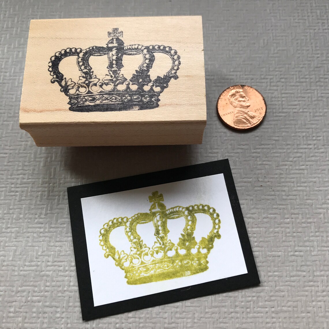 Crown Rubber Stamp | Etsy