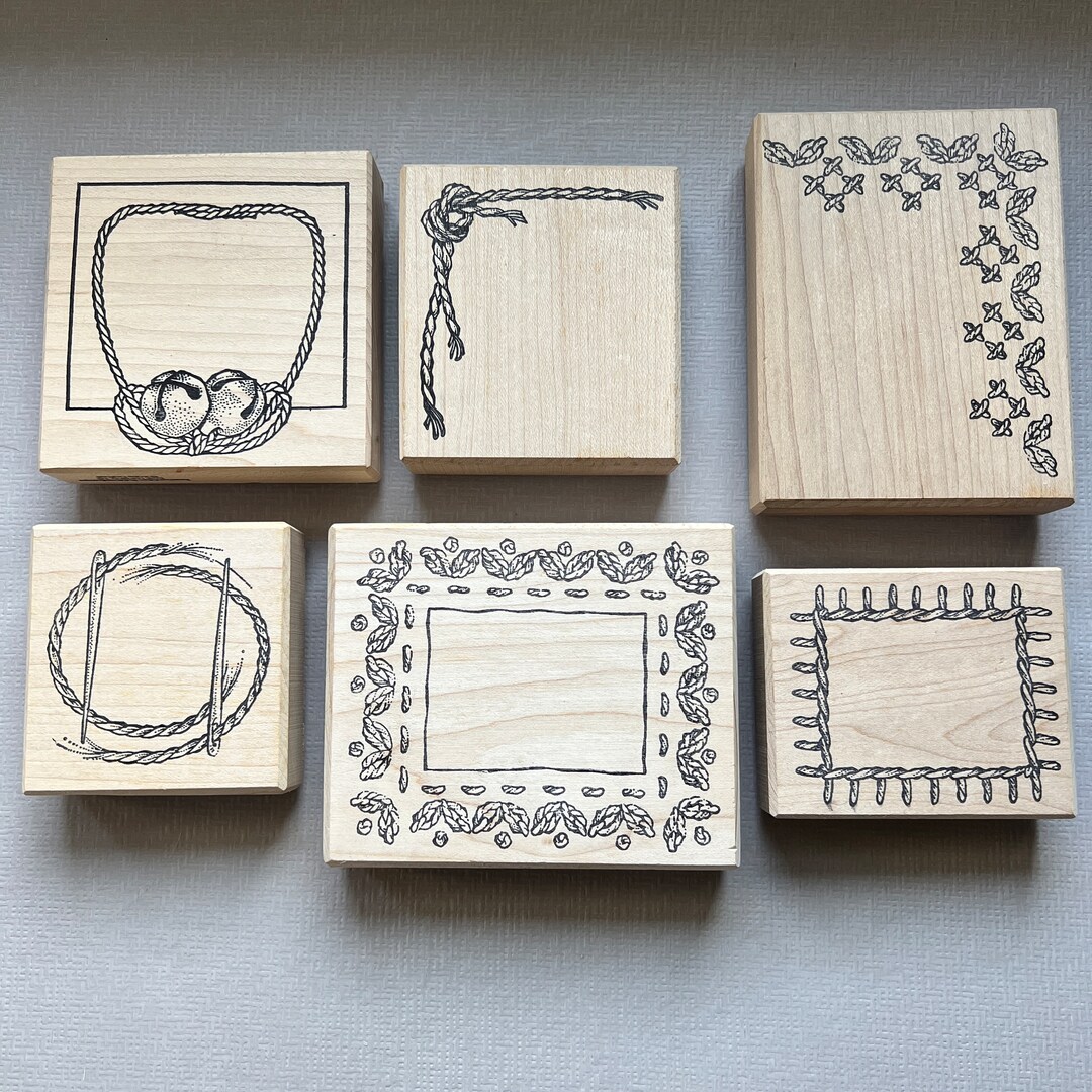 Vintage Rubber Stamp Rope Art Frame Pattern Stamps From Too Much Fun ...