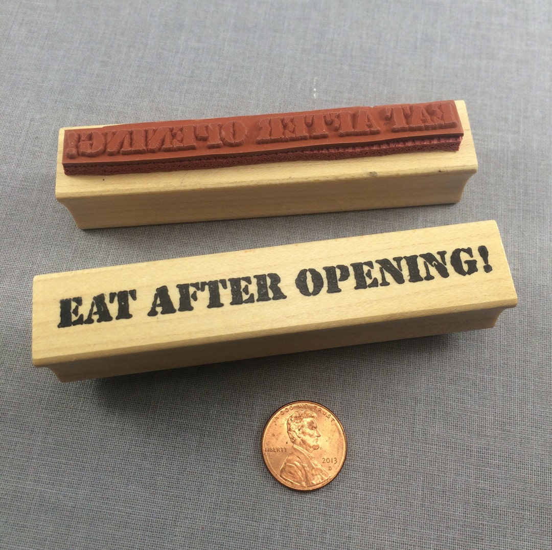 Eat After Opening Rubber Stamp - Etsy