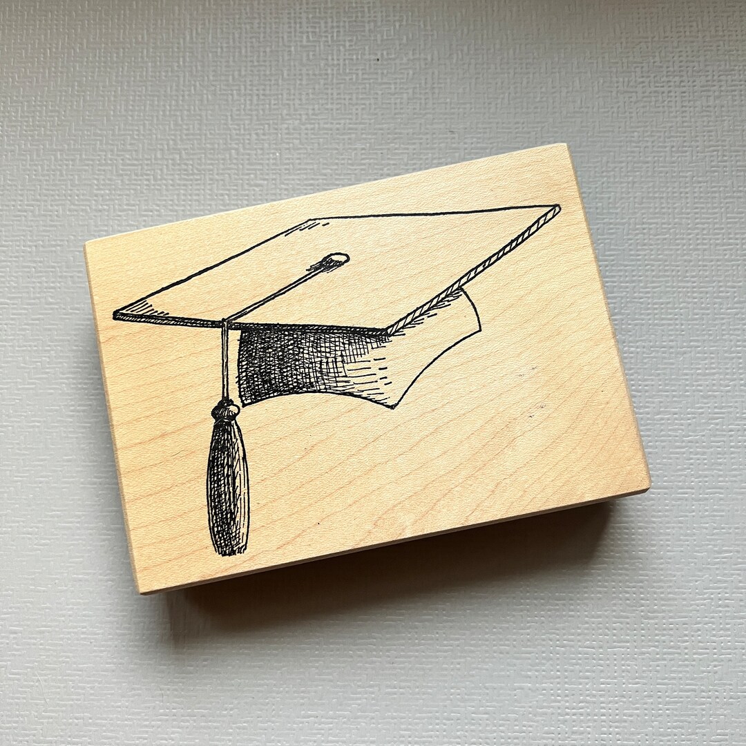 Vintage Rubber Stamp Large Graduation Cap From Stampa Barbara - Etsy
