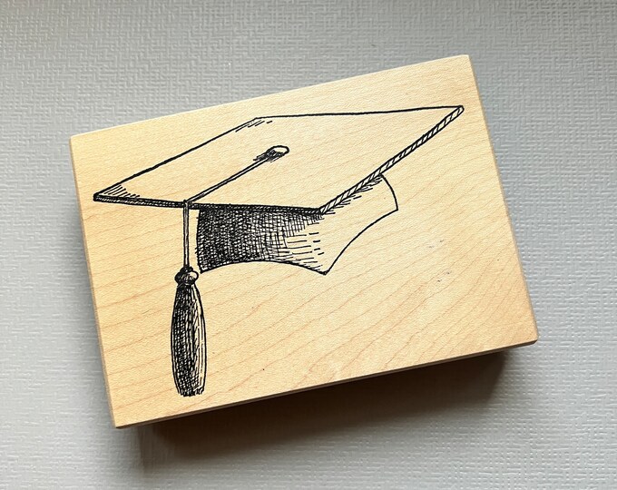 Vintage Rubber Stamp Large Graduation Cap From Stampa Barbara - Etsy