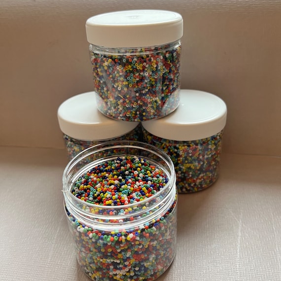 Craft Supply 1 Jar of Multi Colored Seed Beads - Etsy