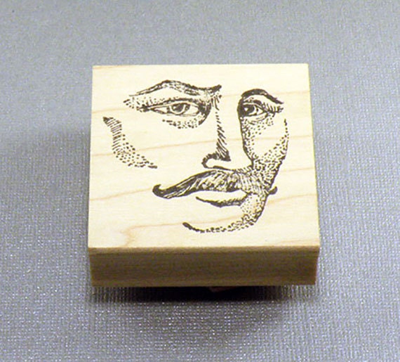 Male Face Rubber Stamp - Etsy